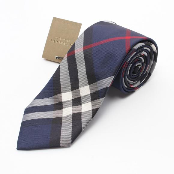 Burberry | Bags | Burberry Check Tie Silk Navy Blue | Poshmark